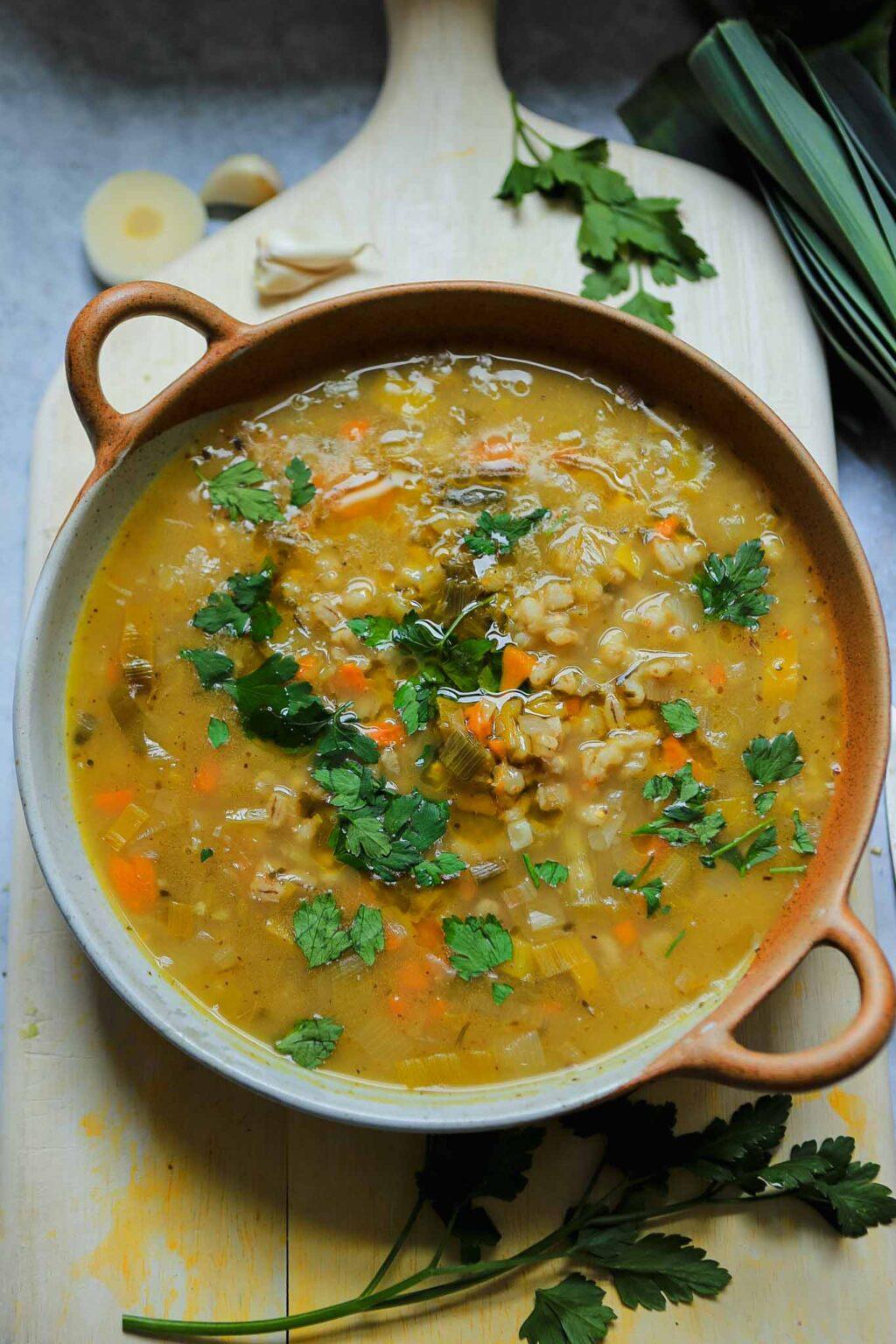 Pearl Barley And Leek Soup Lucy Lentils