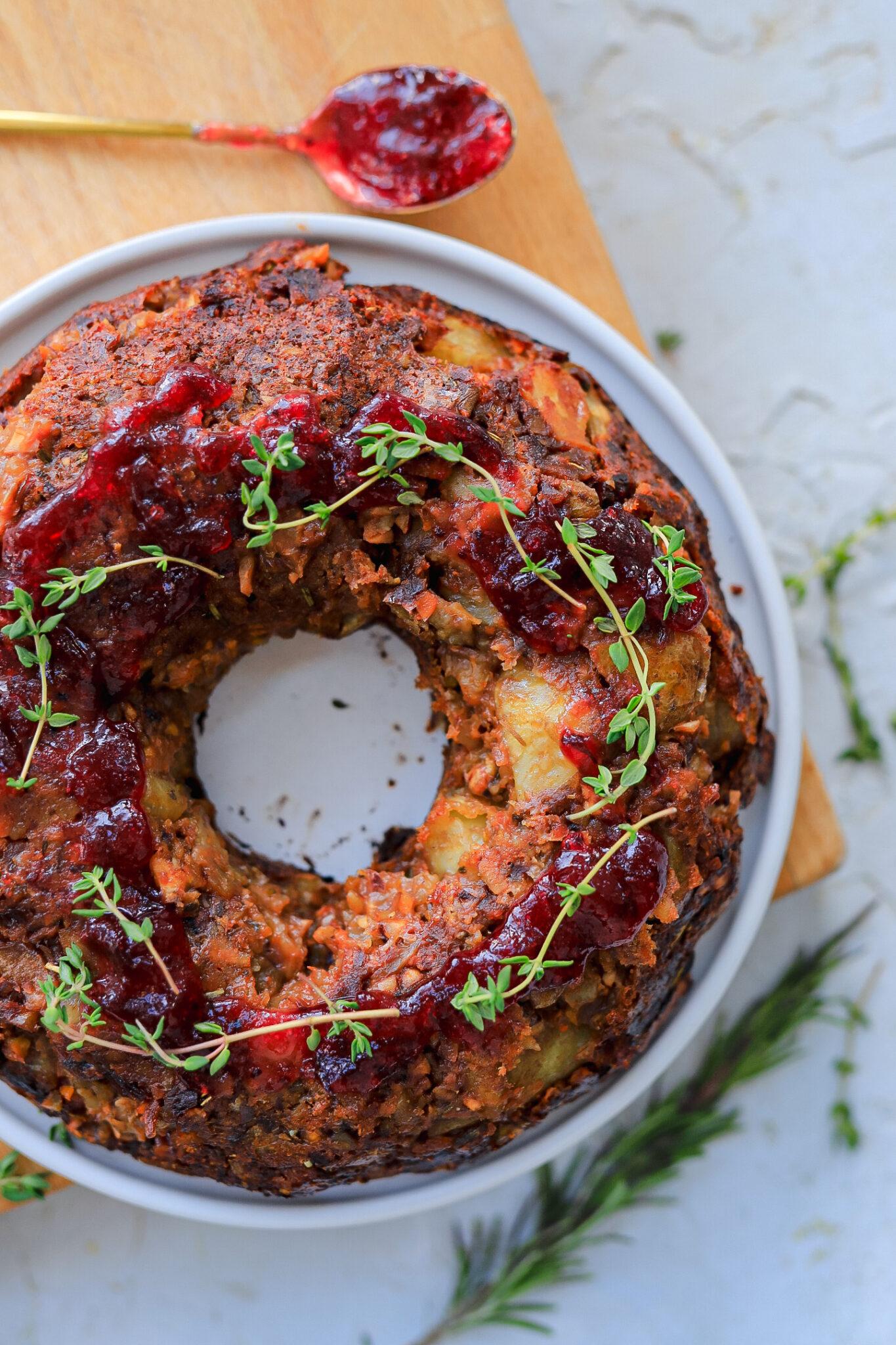 Christmas Potato Stuffing Wreath - Lucy & Lentils