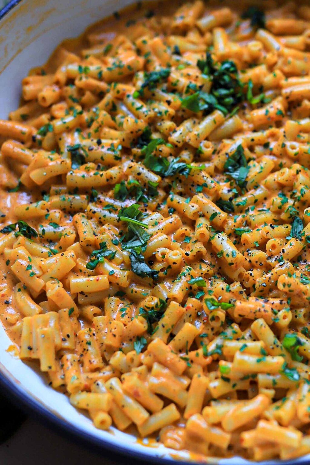 Smoked Garlic Roasted Pepper Pasta - Lucy & Lentils